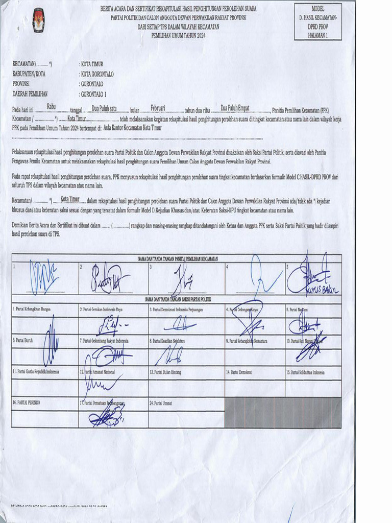 Hasil Scan Model D Prov | PDF