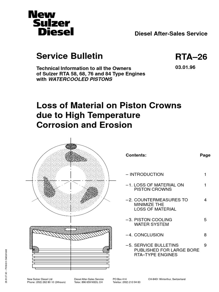 RTA-26 Loss of Material On Piston Crowns Due To HT Corrosion and ...