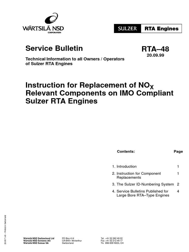 RTA Engine NOX Compliance Guidelines | PDF | Piston | Valve
