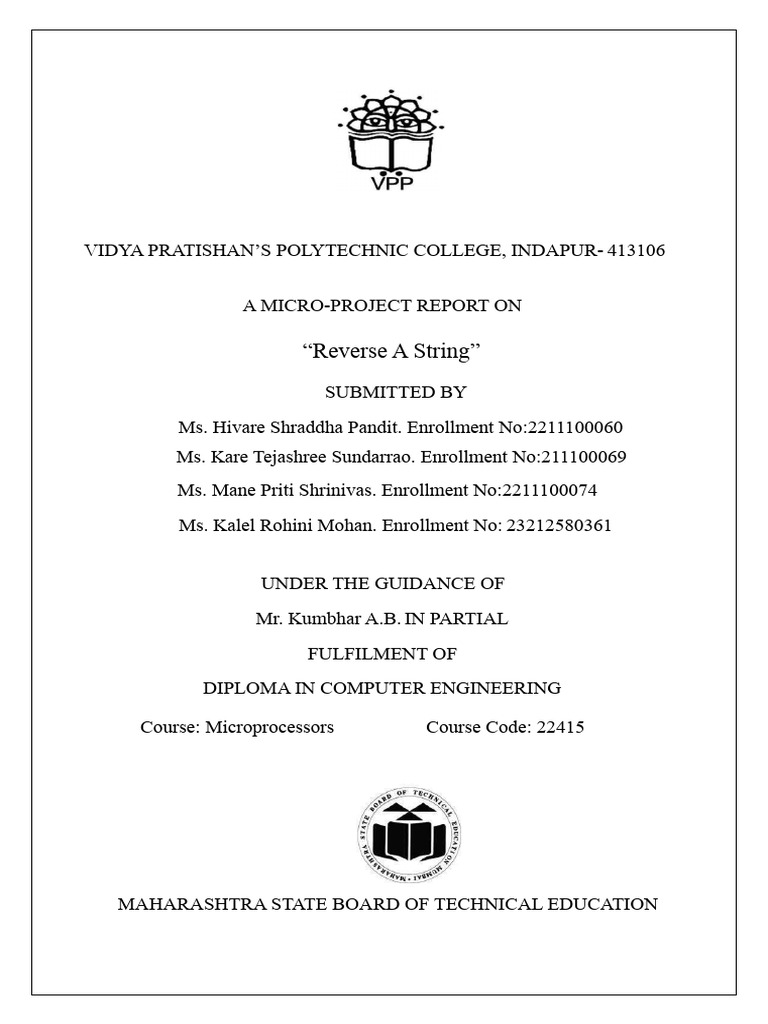 micrpprocessor microproject | PDF | Assembly Language | String (Computer Science)