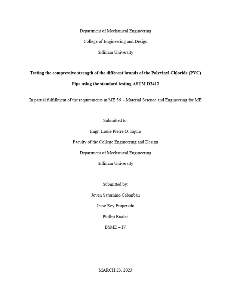 Compressive-Testing_PVC | PDF | Deformation (Engineering) | Pipe (Fluid ...
