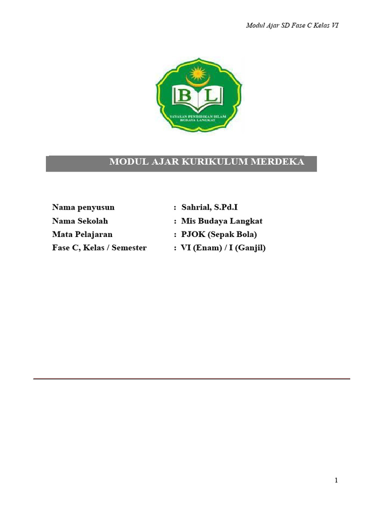 01-Pjok - Fase - C - Kelas - 6 - Sepak Bola | PDF