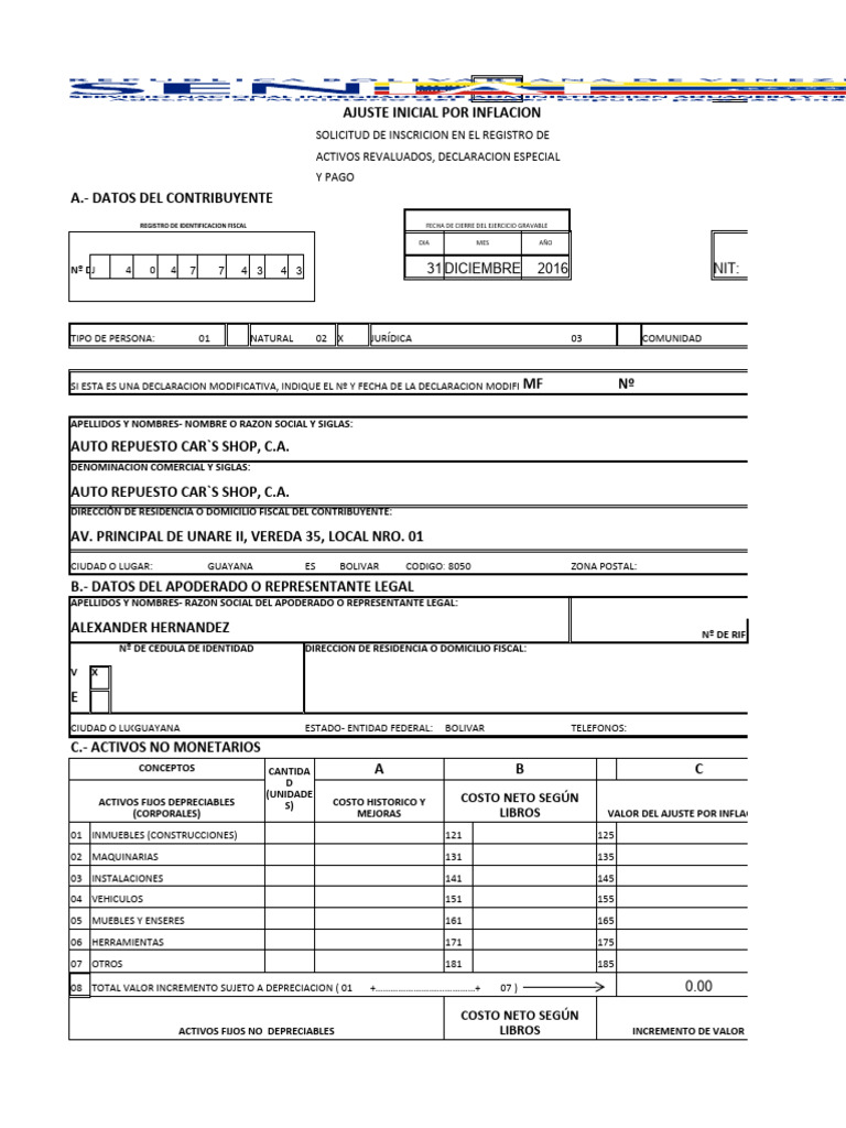 Formato Rar-23 Activos | PDF | Conceptos legales | Negocios económicos