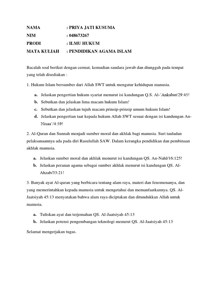 Tugas 2 Pai | PDF | Filsafat | Agama & Spiritualitas