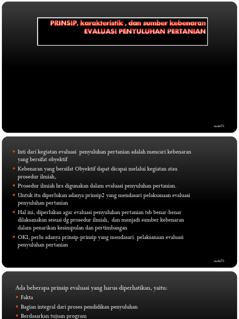Prinsip-Karakteristik Evaluasi-Sumber Kebenaran Dan-Langkah2 Evaluasi P2 | PDF