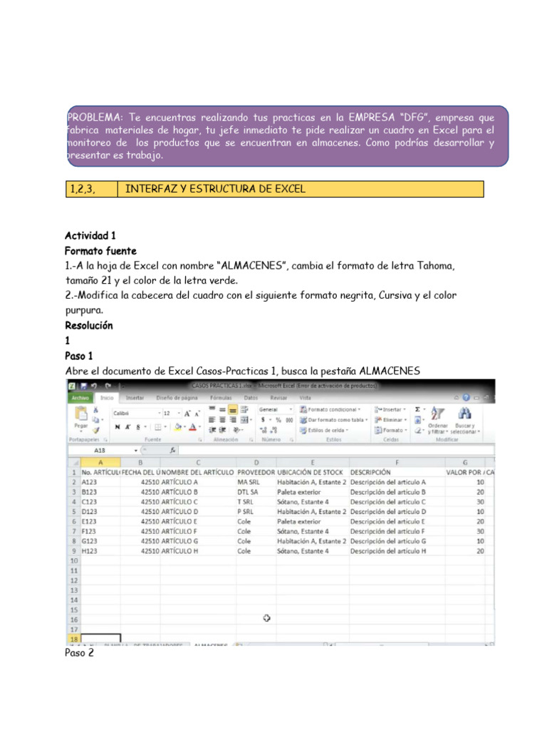Ejercicios_de_Excel_1 | PDF | Microsoft Excel | Informática