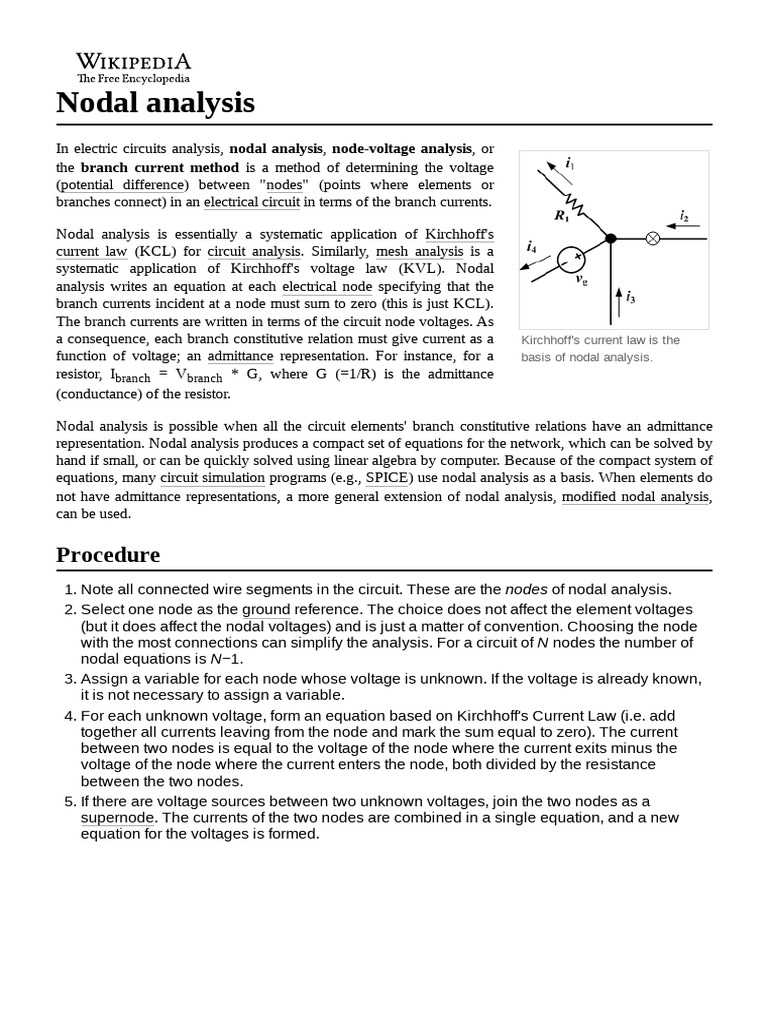 Nodal Analysis | PDF | Electrical Engineering | Electricity