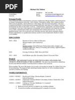 LCVP Sample CV | PDF | Behavior Modification | Learning