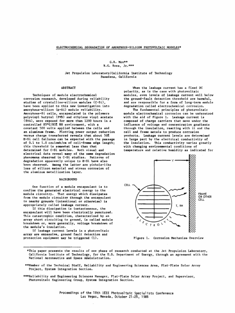 1985 - G. Mon | PDF | Corrosion | Photovoltaics