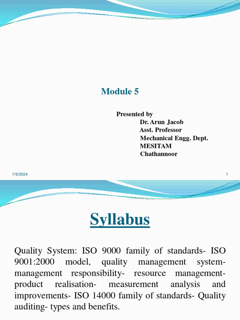 QM Module 5 (2) | PDF | Audit | Iso 9000