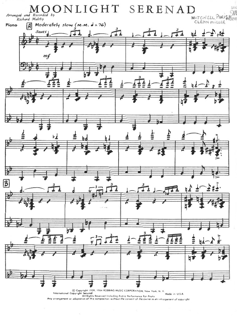 Moonlight Serenade - Piano | PDF