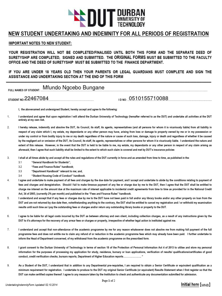 Indemnity Form | PDF | Legal Liability | Indemnity