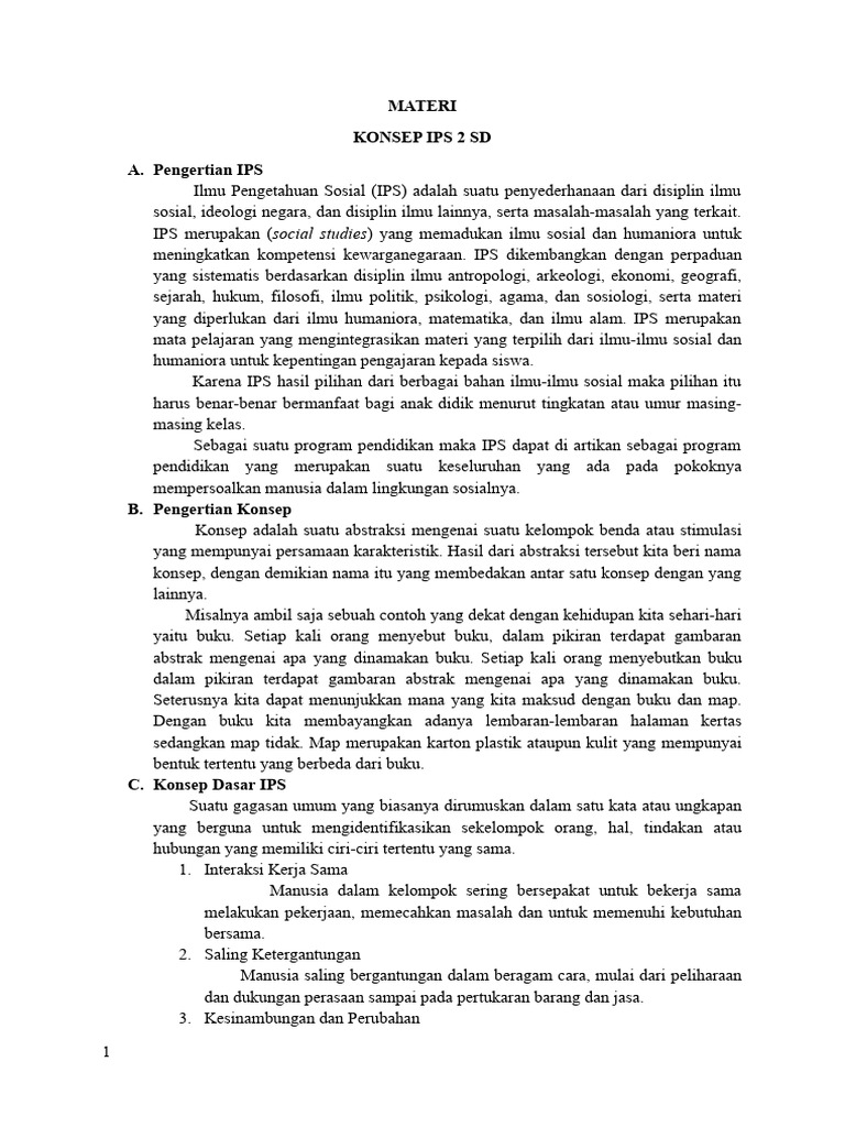 Pengertian IPS untuk SD | PDF | Sains & Matematika