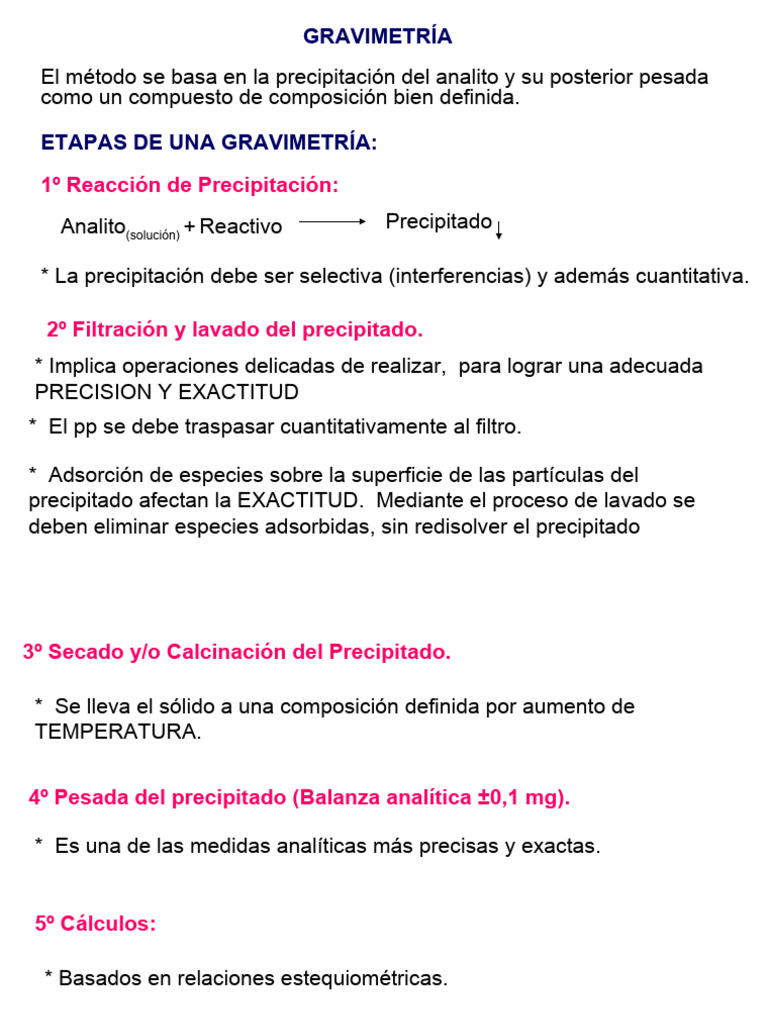 GRAVIMETRIA | Descargar gratis PDF | Precipitación (Química) | Coloide
