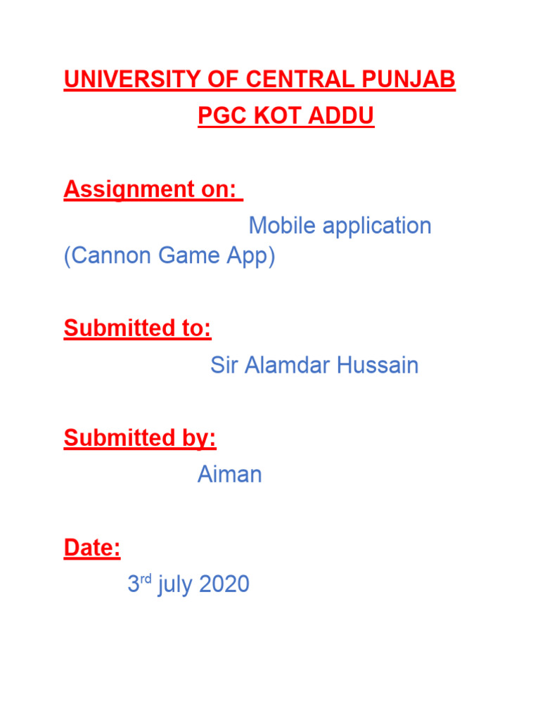 ASSIGNMENT | PDF | I Phone | I Pod Touch
