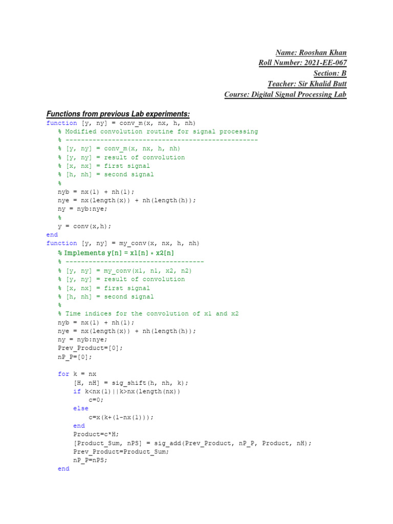 DSP Lab Experiment 4 UET Lahore. | PDF | Control Theory | Electrical Engineering