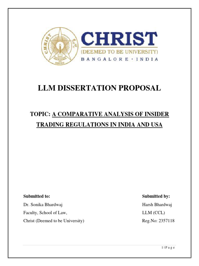 LLM Dissertation Proposal - Harsh Bhardwaj (2357118) | PDF | Insider ...