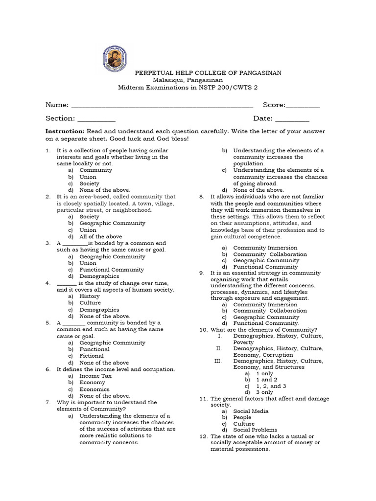 Final Exam NSTP 200 Year 2023 | PDF | Birth Control | Poverty