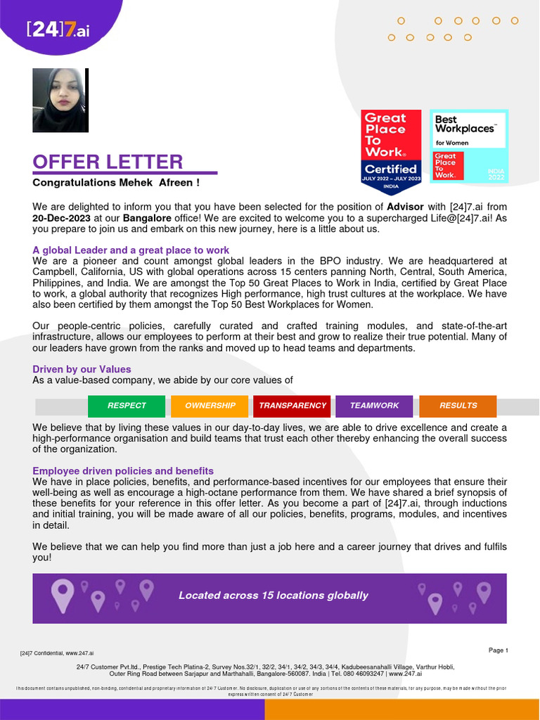 Offer Letter 5 | PDF | Employment | Incentive