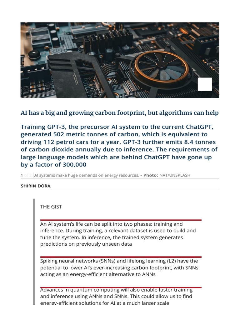 Ai And Carbon Footprint Pdf Artificial Neural Network Artificial