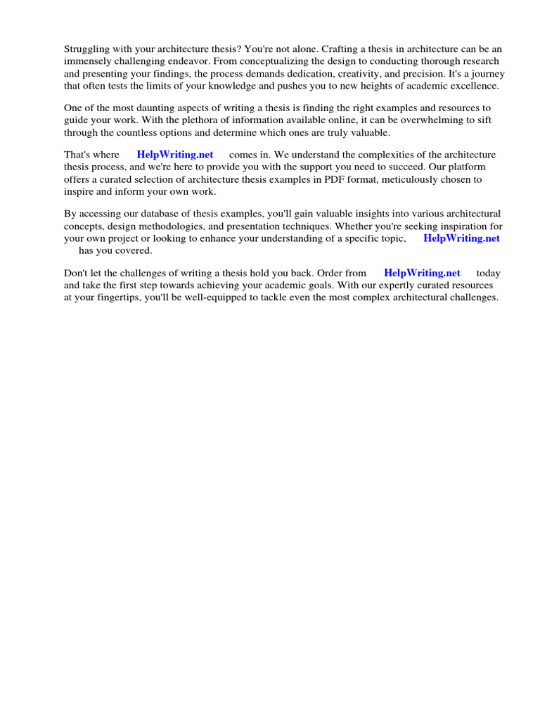 Architecture Thesis Examples PDF | PDF | Thesis | Environmental Impact ...