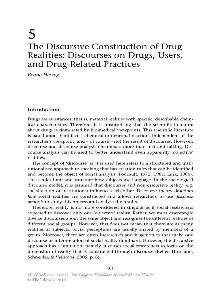 The Discursive Construction of Drug Real | PDF | Discourse | Reality