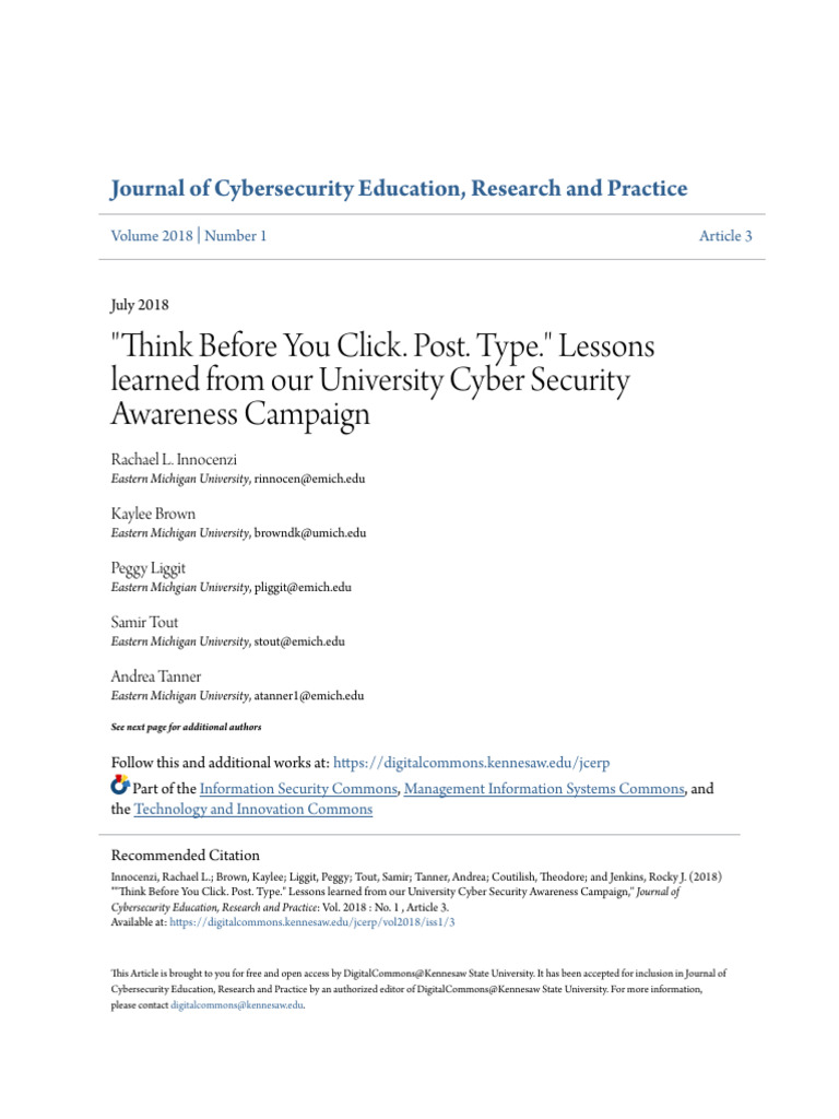 Think Before You Click. Post. Type. | PDF | Password | Computer Security