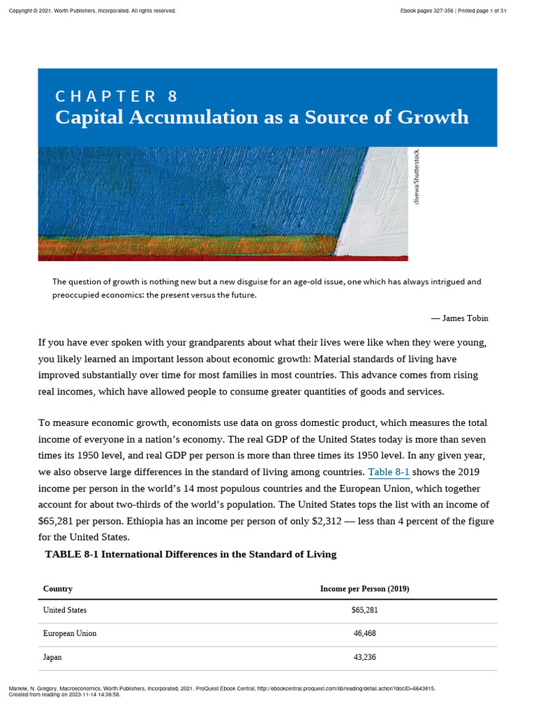 Macroeconomics ---- (Chapter 8 Capital Accumulation as a Source of ...