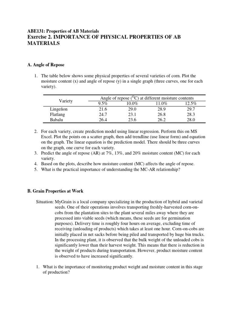 Importance of Physical Properties of AB Materials | PDF | Seed