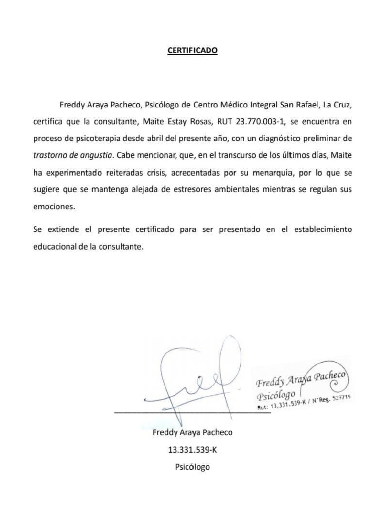 Certificado Sicologo para Editar | PDF