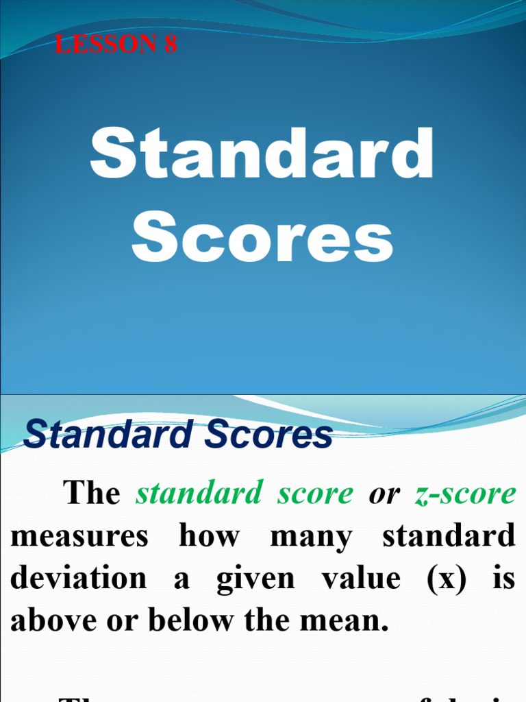 Standard Scores | Download Free PDF | Standard Score | Descriptive ...