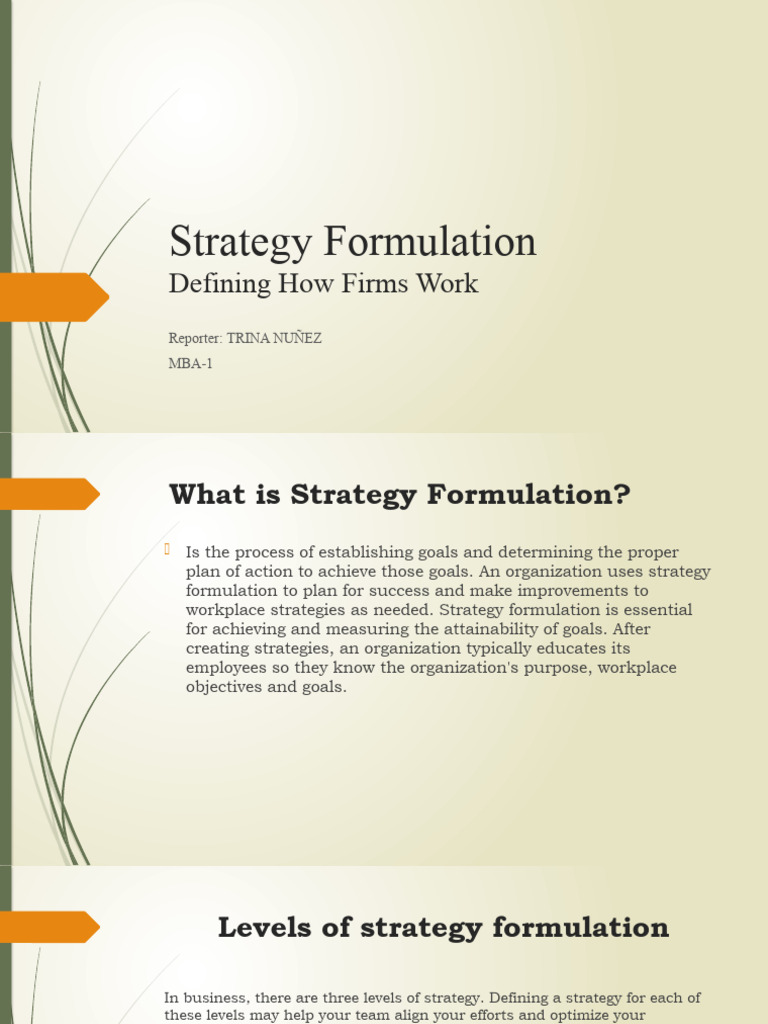 Strategy Formulation (2nd Topic) | PDF | Strategic Management | Goal