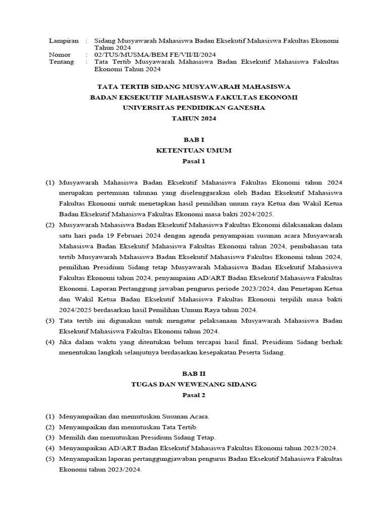 2 - Tata Tertib Musma 2024 | PDF