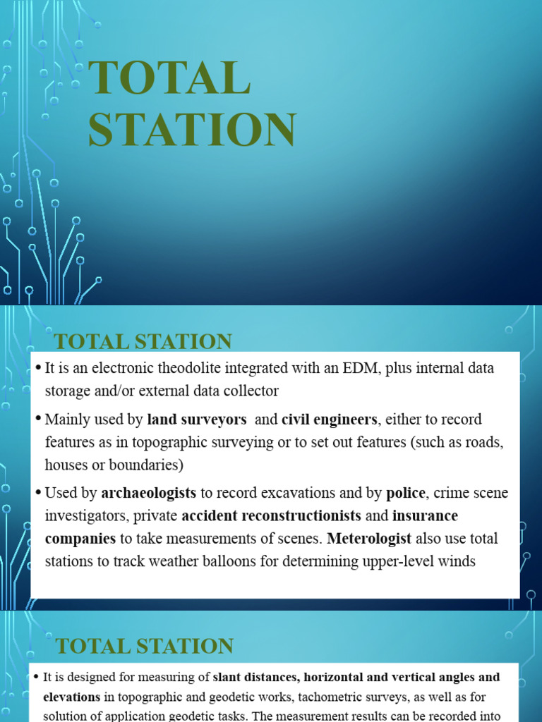 Total Station and Its Applications in Surveying GNG | PDF | Surveying | Metrology