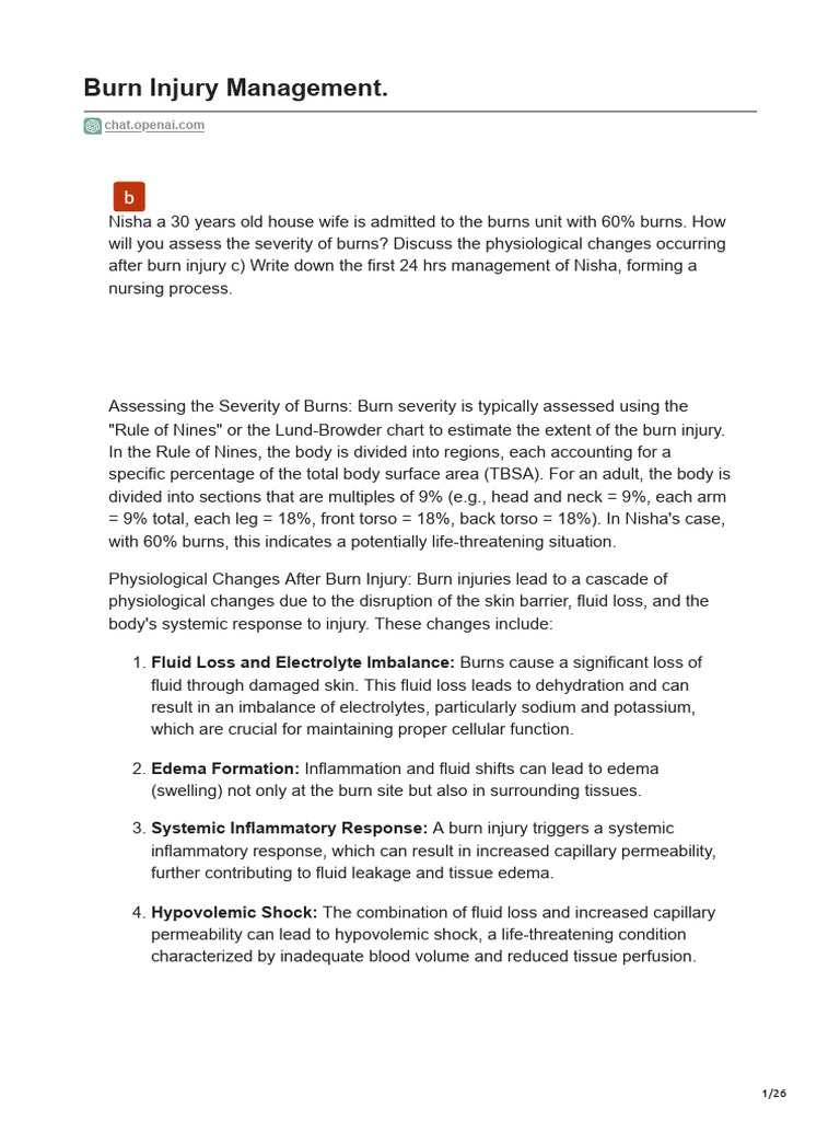 Burn Injury Management | PDF | Glaucoma | Burn