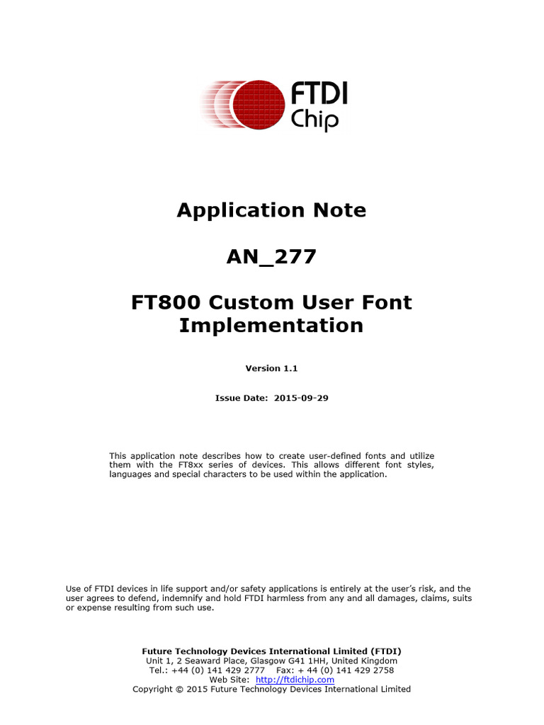 AN 277 FT800 Custom Font Implement | PDF | Computer File | Text File