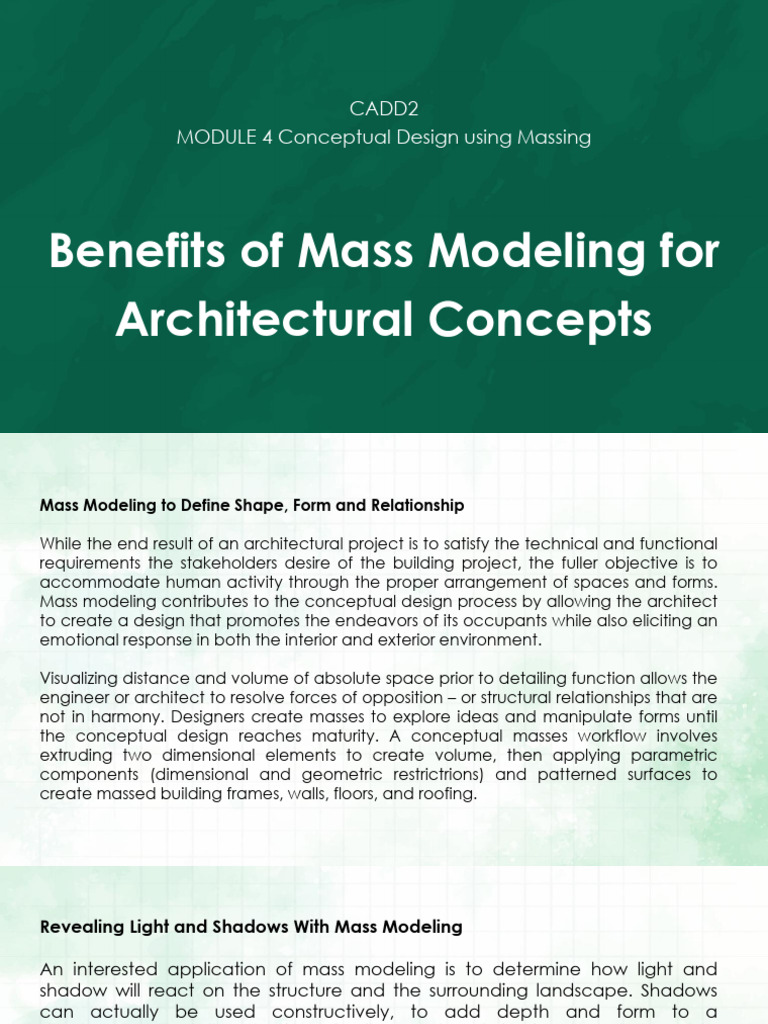 M4_Benefits of Mass Modeling for Architectural Concepts | PDF ...