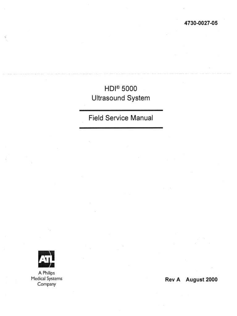 Philips ATL HDI 5000 Field Service Manual | PDF