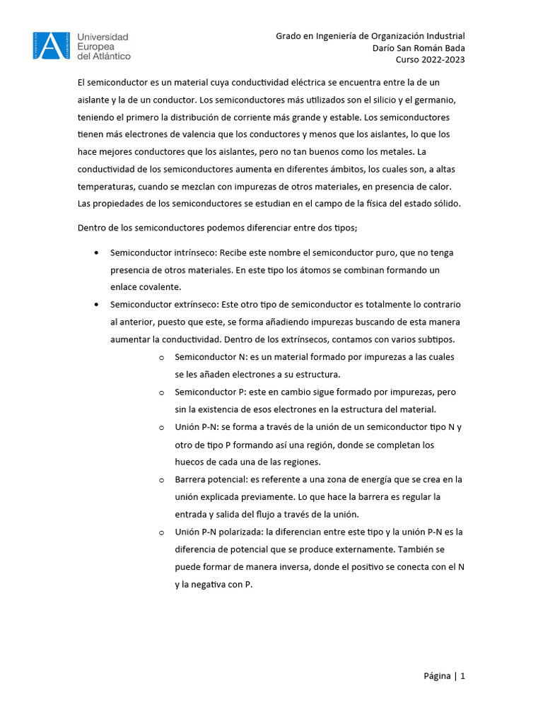 Resumen Tema 3 | PDF | Semiconductores | Diodo