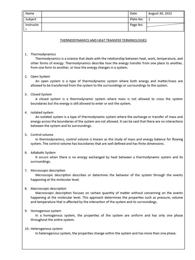 ENSCI 211 Plate No. 1 | PDF | Temperature | Evaporation