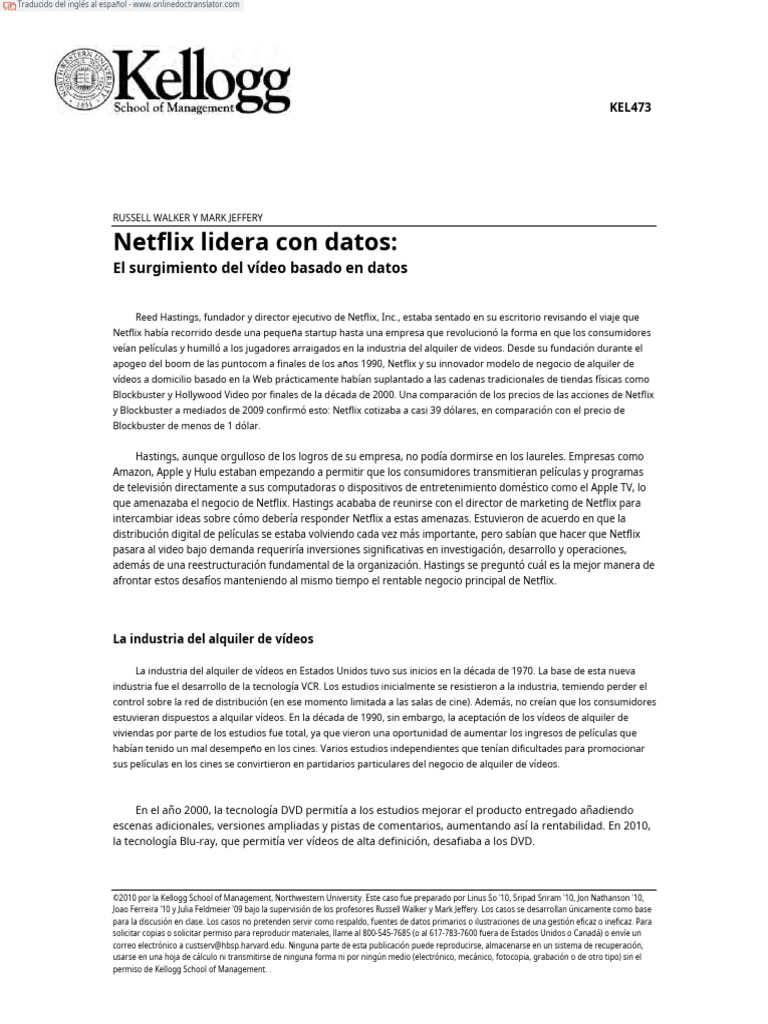 Caso 1 - Netflix (Ingles) .En - Es | PDF | Netflix | Walmart