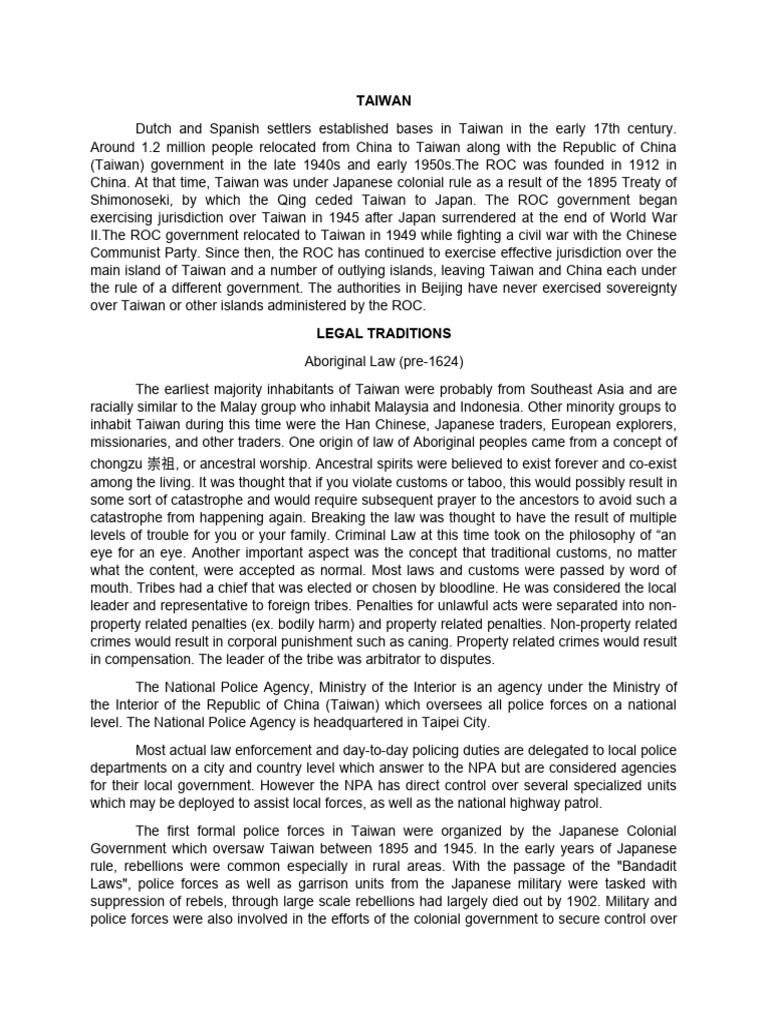 TAIWAN-POLICING-SYSTEM | PDF | Taiwan | Rehabilitation (Penology)