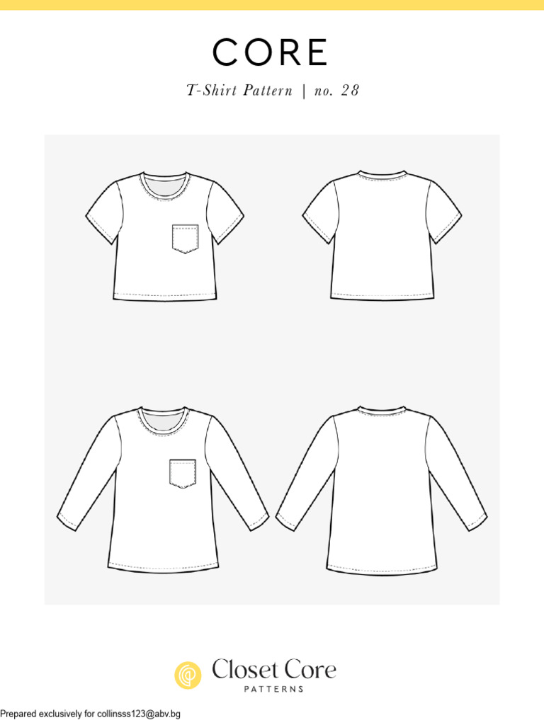 Core T-Shirt Pattern Overview | PDF | Seam (Sewing) | Sewing