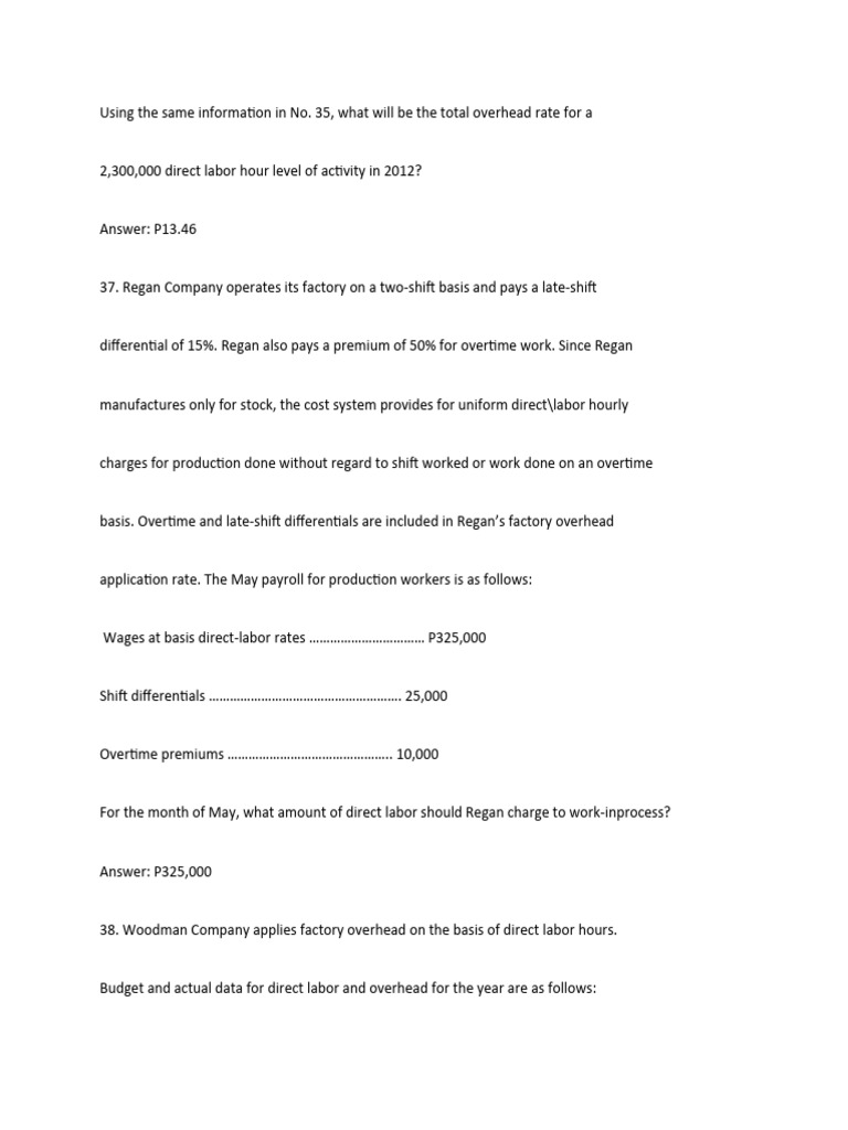 Cost Exercises | PDF