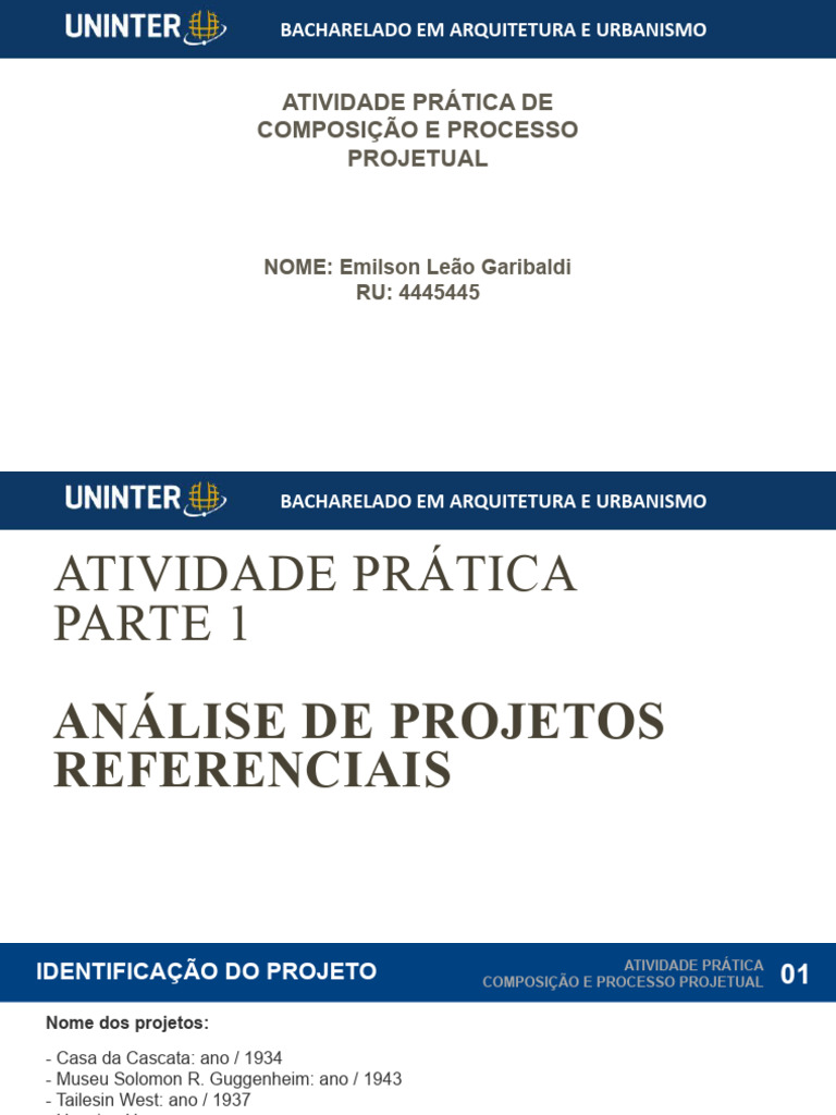 Análise de Projetos de Arquitetura Uninter | PDF | Simetria | Urbanismo