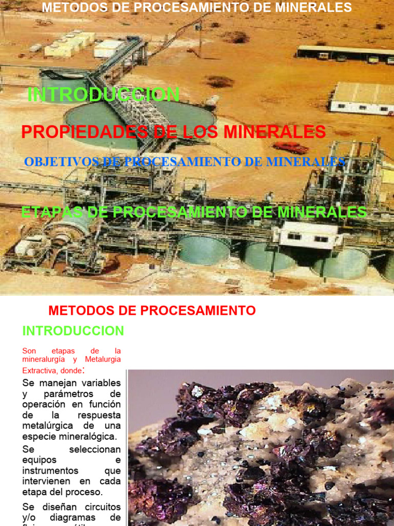 Metodos de Tratamiento de Minerales | PDF | Oro | Mineral Metodos de Tratamiento de Minerales | PDF | Oro | Mineral