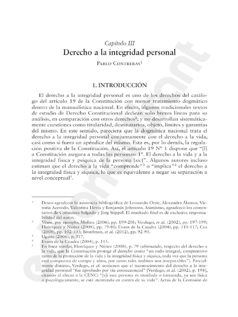 Integridad Fisica y Psiquica | PDF