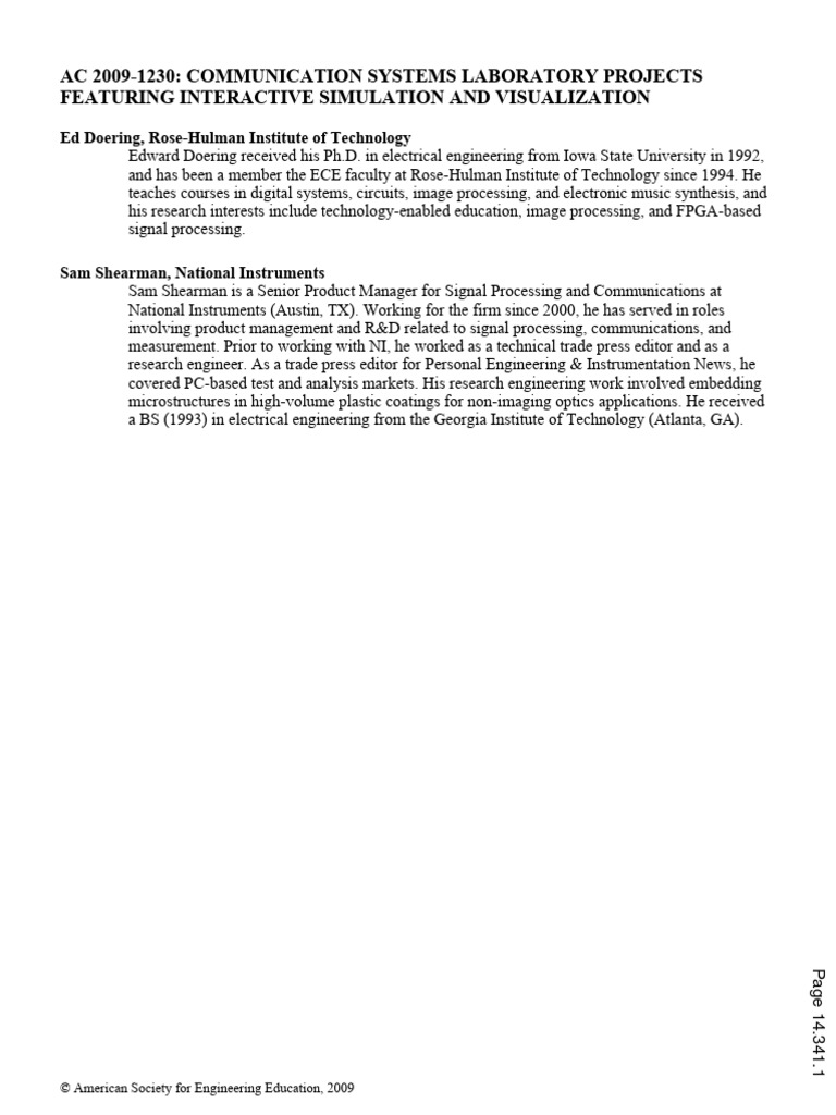 Communication Systems Laboratory Projects Featuring Interactive ...