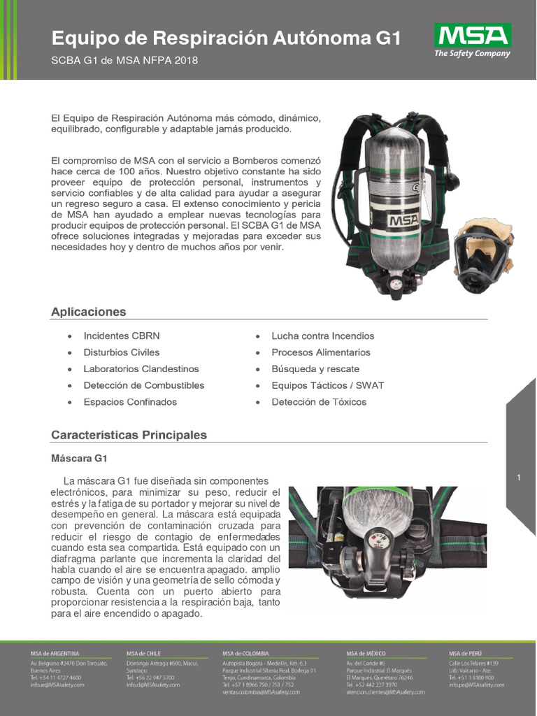 4.-Equipo-De-respiración-Autónoma-g1 Ficha-técnica 10187745 y 10187744 Rev01 Es 2021 (1) | PDF ...