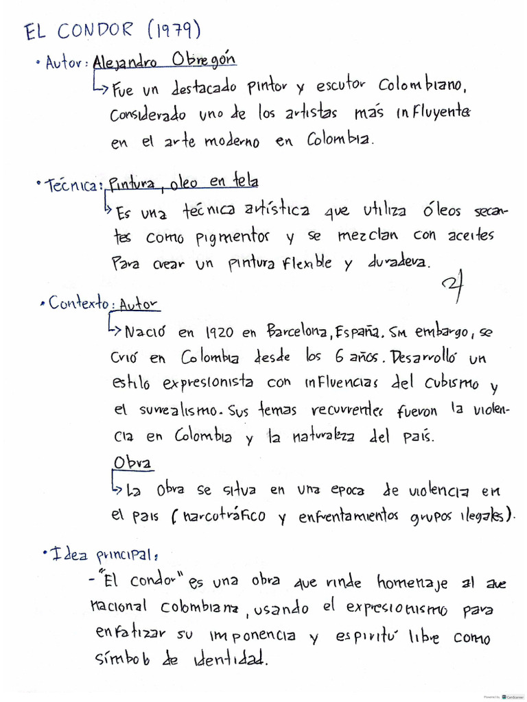 Ecfrasis El Condor | PDF